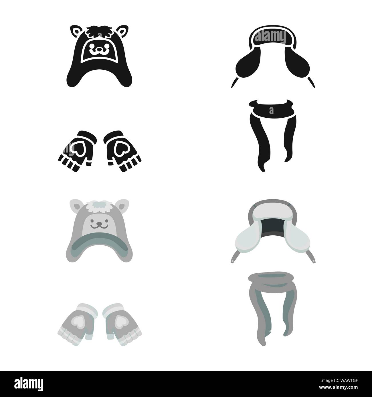 Vector illustration of clothes and texture symbol. Collection of ...