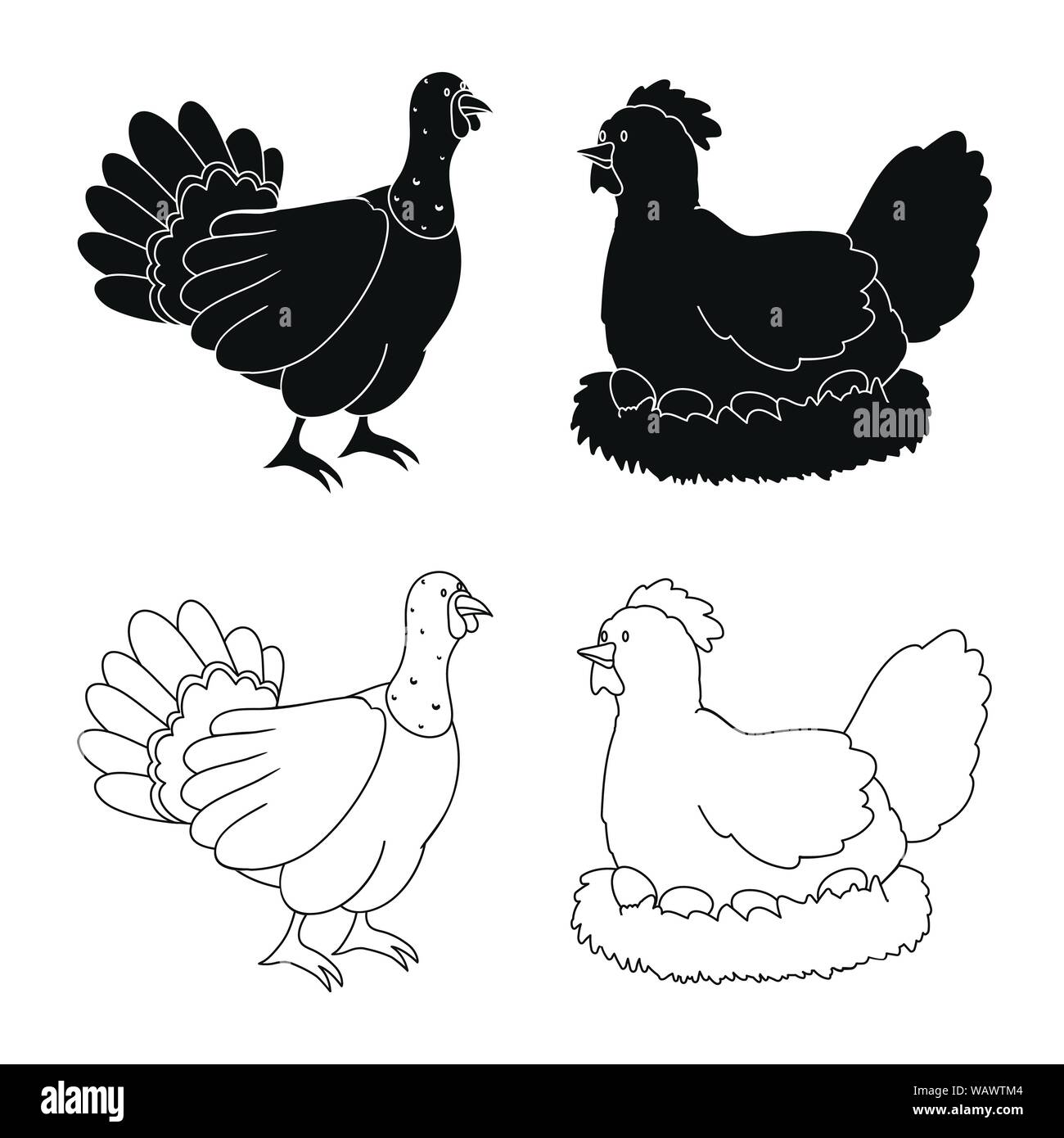 Vector design of breeding and kitchen symbol. Set of breeding and ...