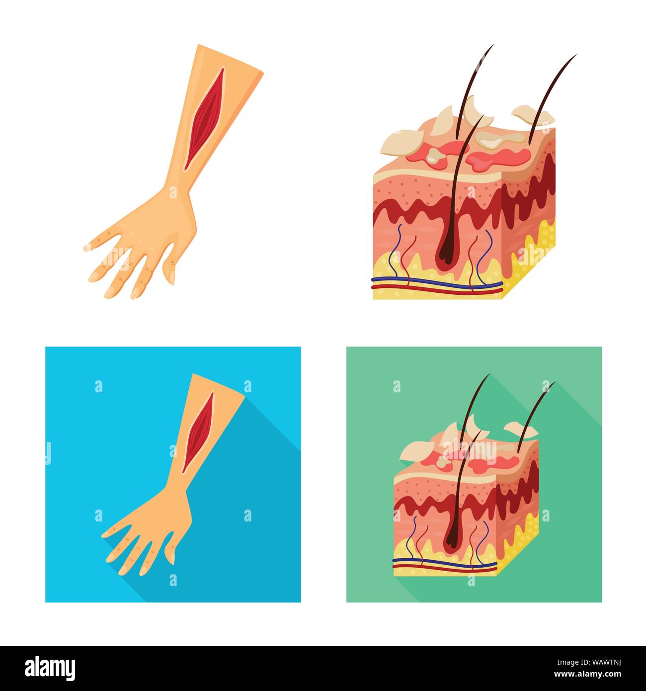 Vector illustration of medical and pain logo. Set of medical and ...