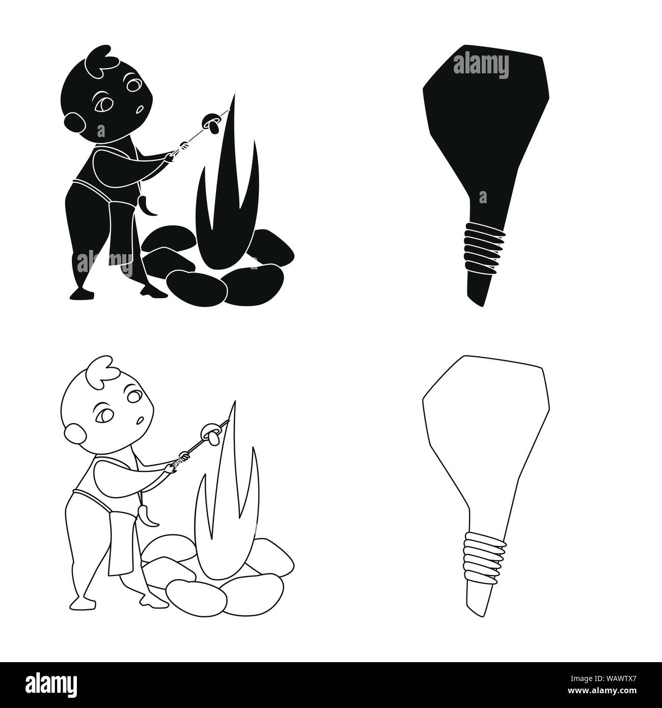 Isolated object of evolution and prehistory logo. Collection of ...