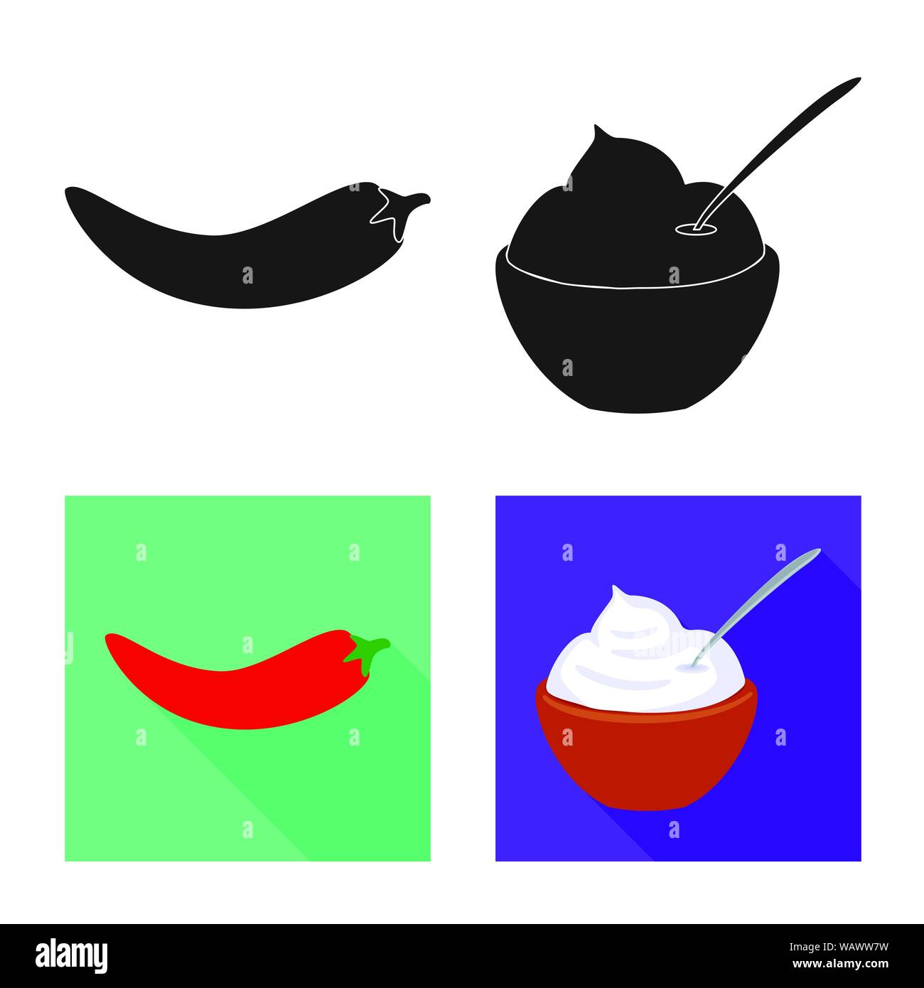 Vector design of taste and product logo. Set of taste and cooking stock ...