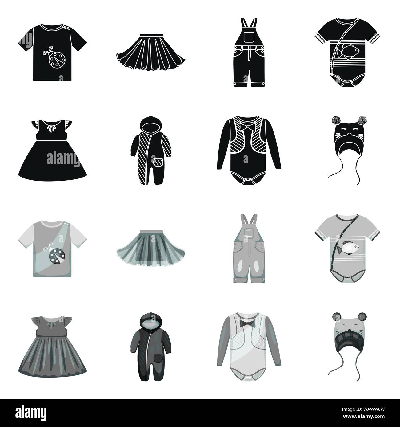 Vector design of fashion and garment symbol. Collection of fashion and ...