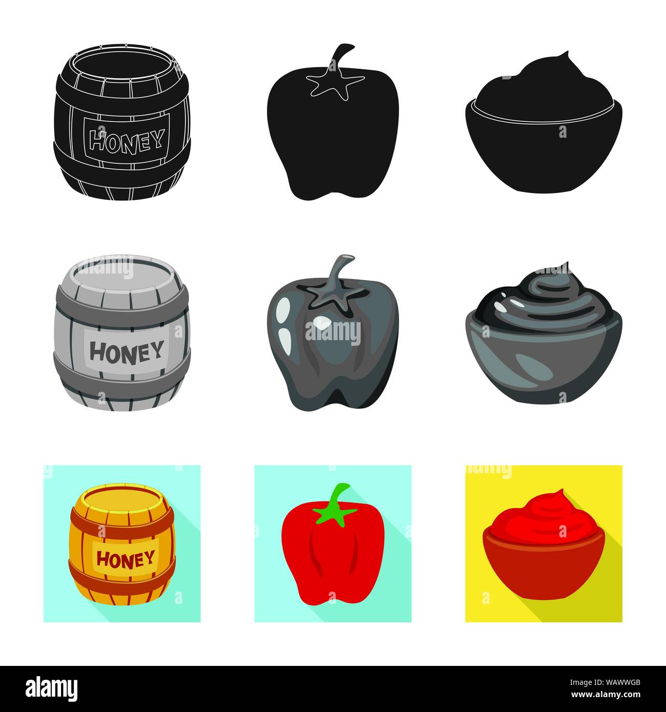 Vector design of taste and product logo. Set of taste and cooking stock ...