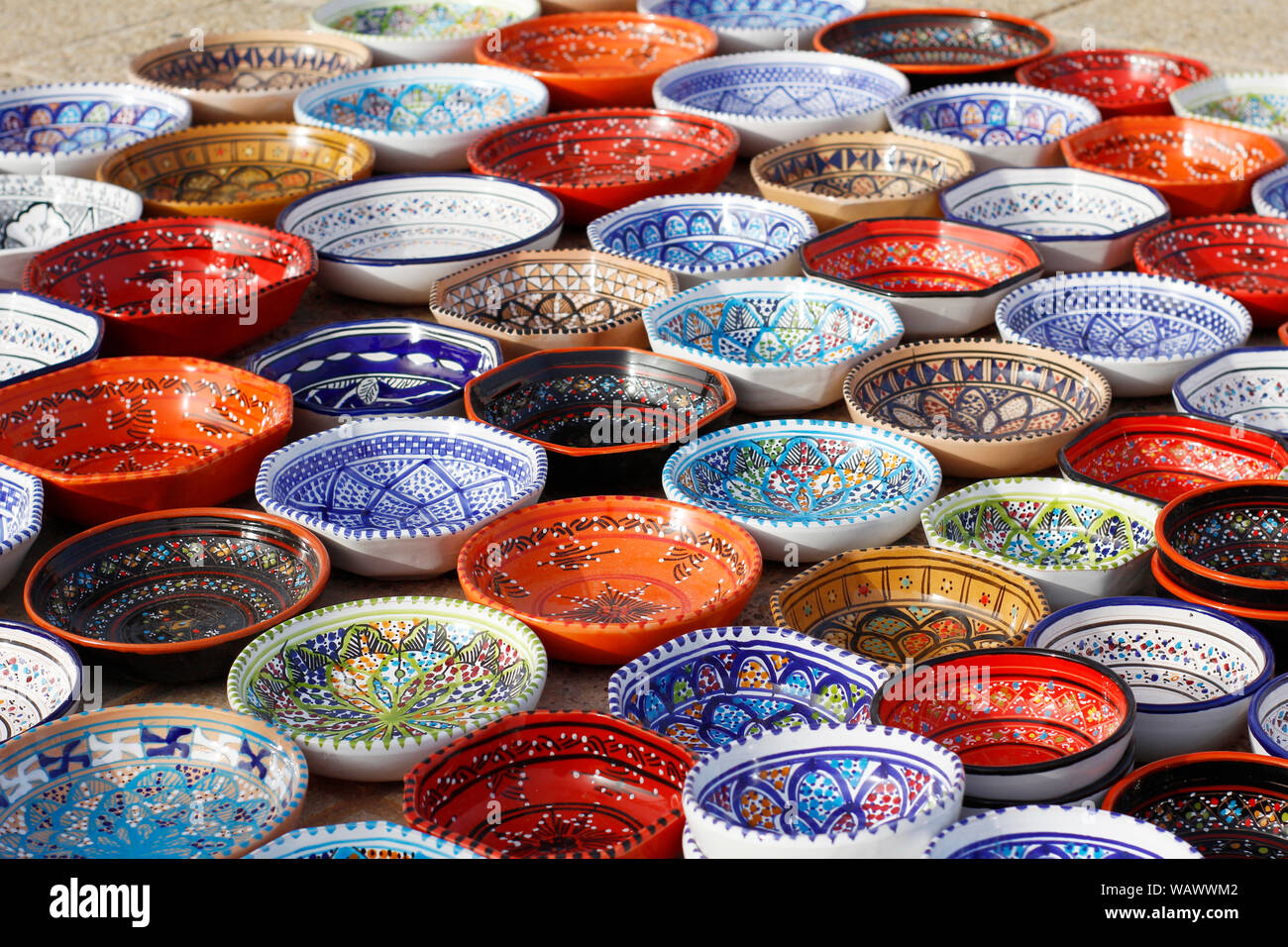 Tunisian tableware collection. The traditional pattern. Ceramic ...