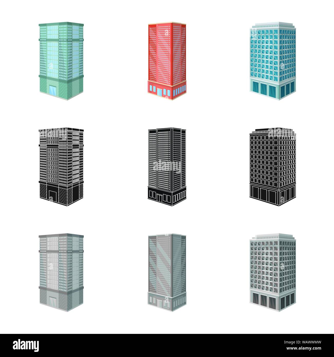 Vector illustration of construction and building sign. Collection of ...