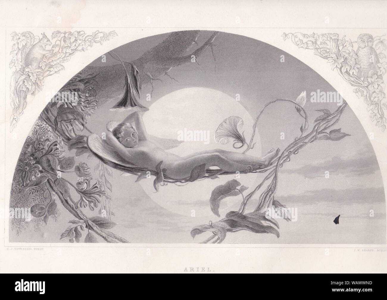 Print of Ariel from Shakespeare's play 'The Tempest' Stock Photo - Alamy