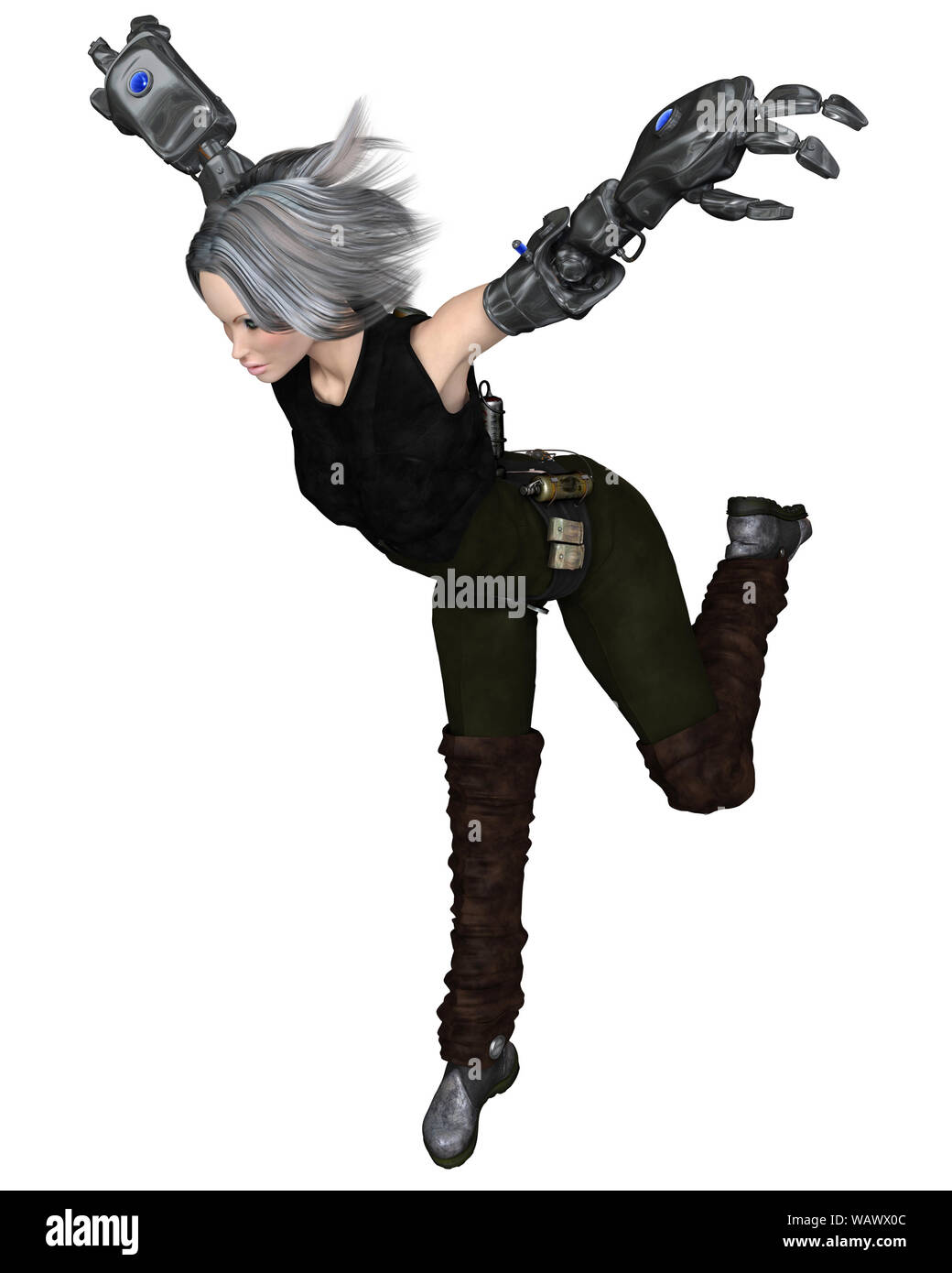 Leaping woman cyber hi-res stock photography and images - Alamy