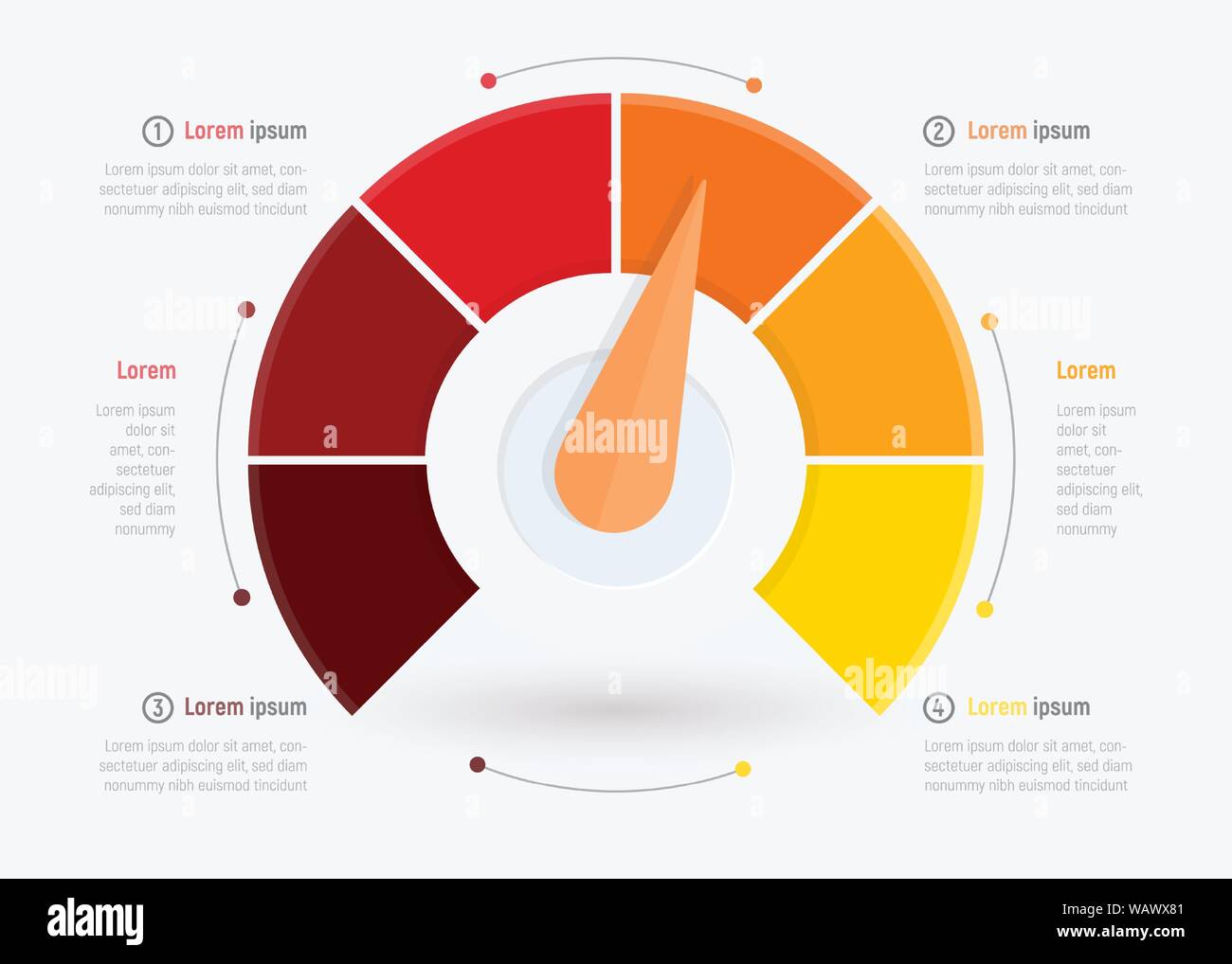Business meter or business indicator, infographic design template for ...