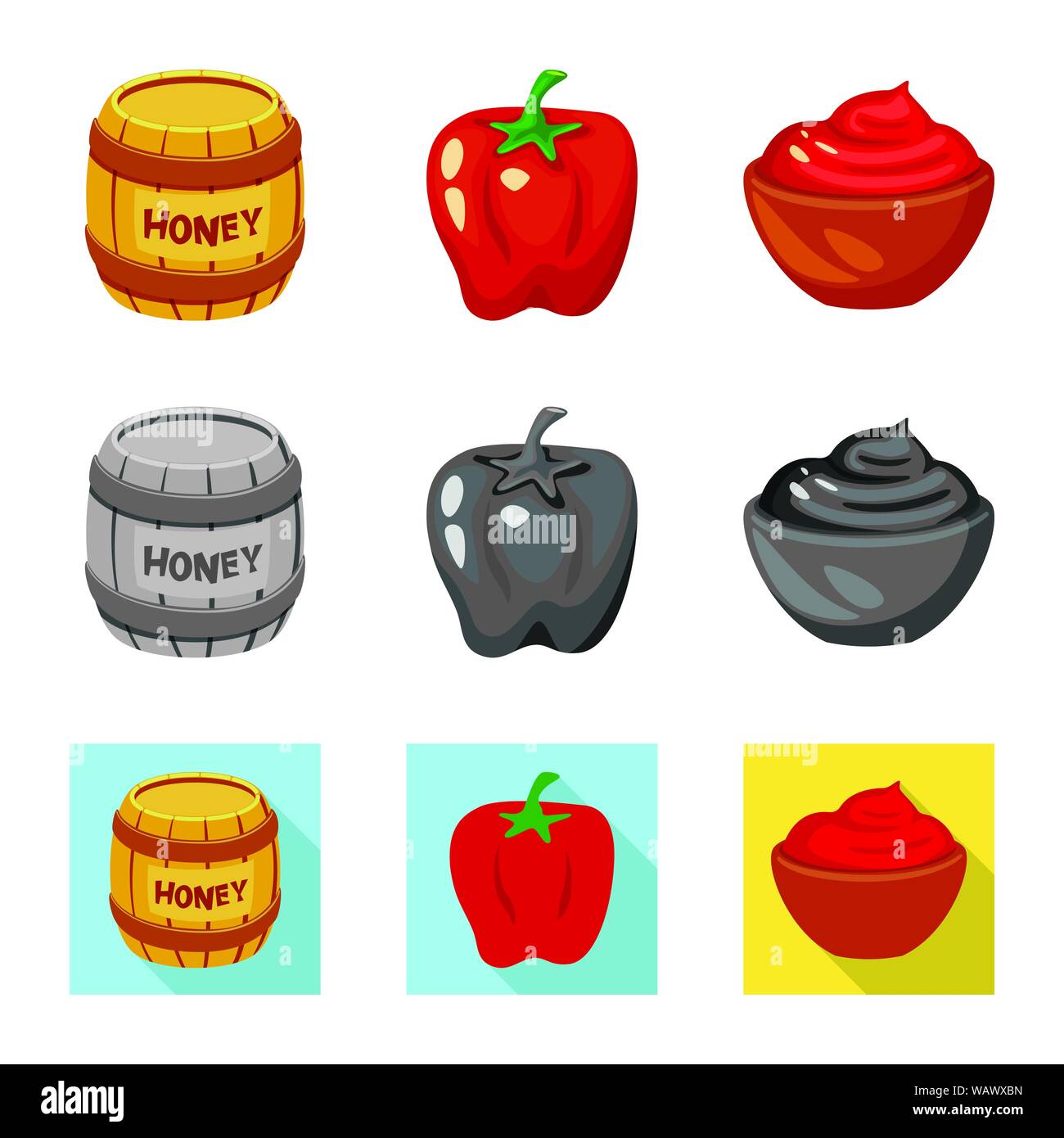 Vector design of taste and product logo. Collection of taste and ...