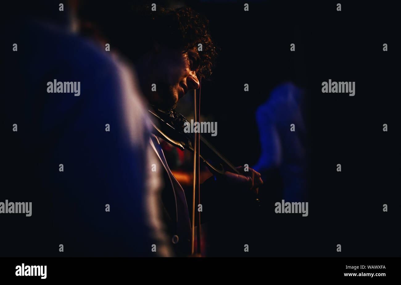 Pranjani, Serbia - August 17, 2019: Portrait of violinist Branko Ristic ...
