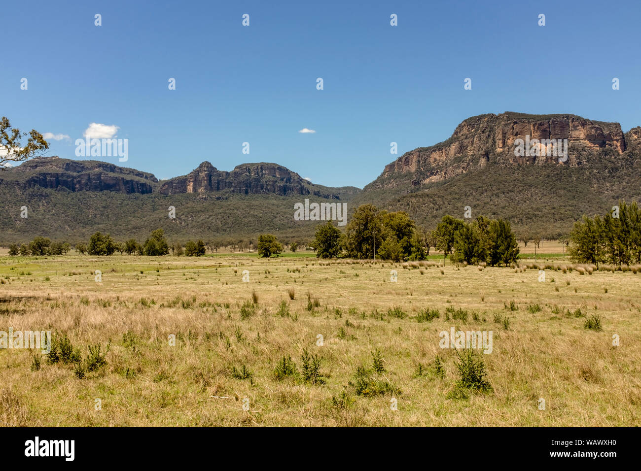 Sandstone ridges and escarpments surrounding the valley floor in the ...