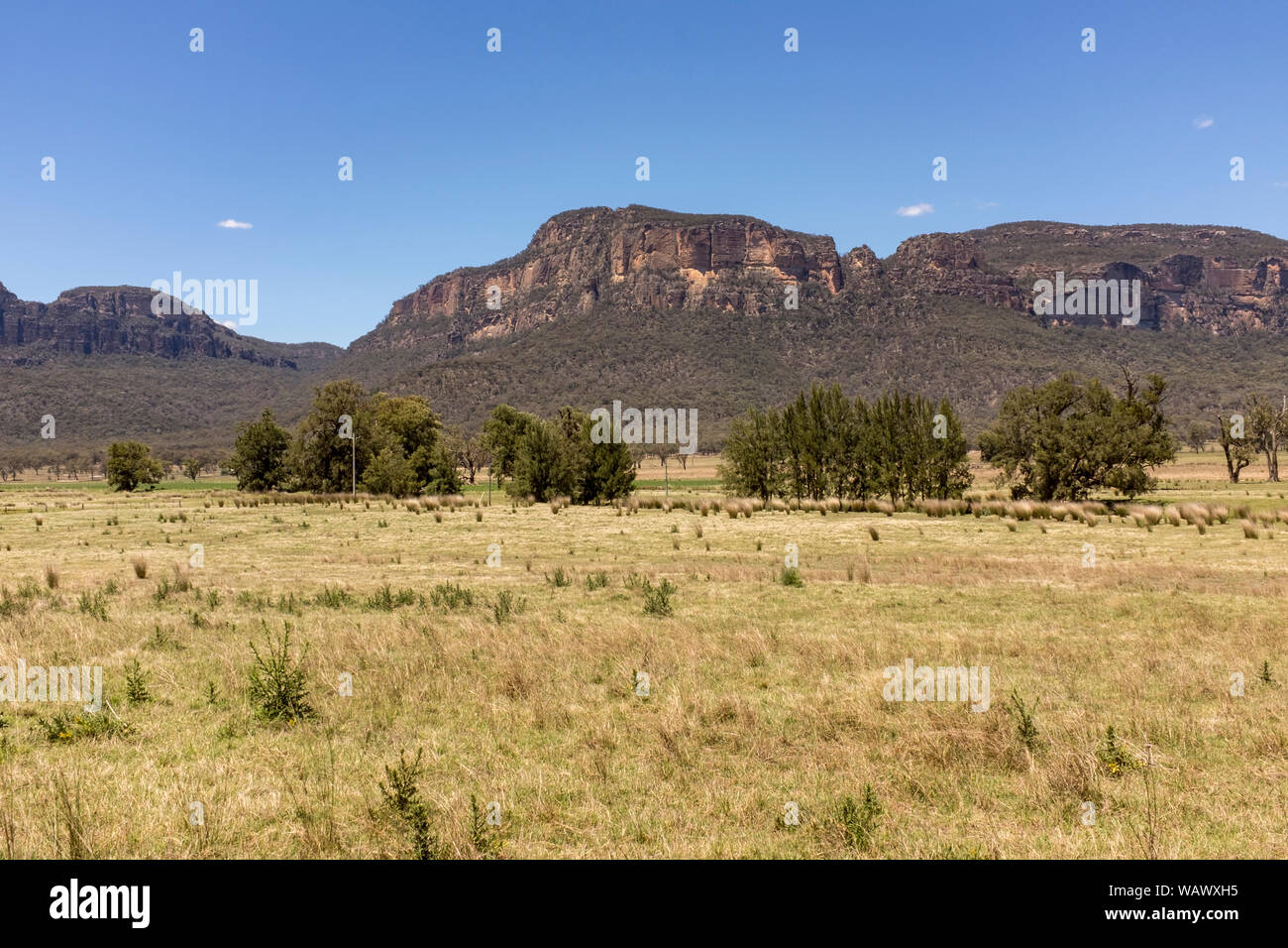 Sandstone ridges and escarpments surrounding the valley floor in the ...
