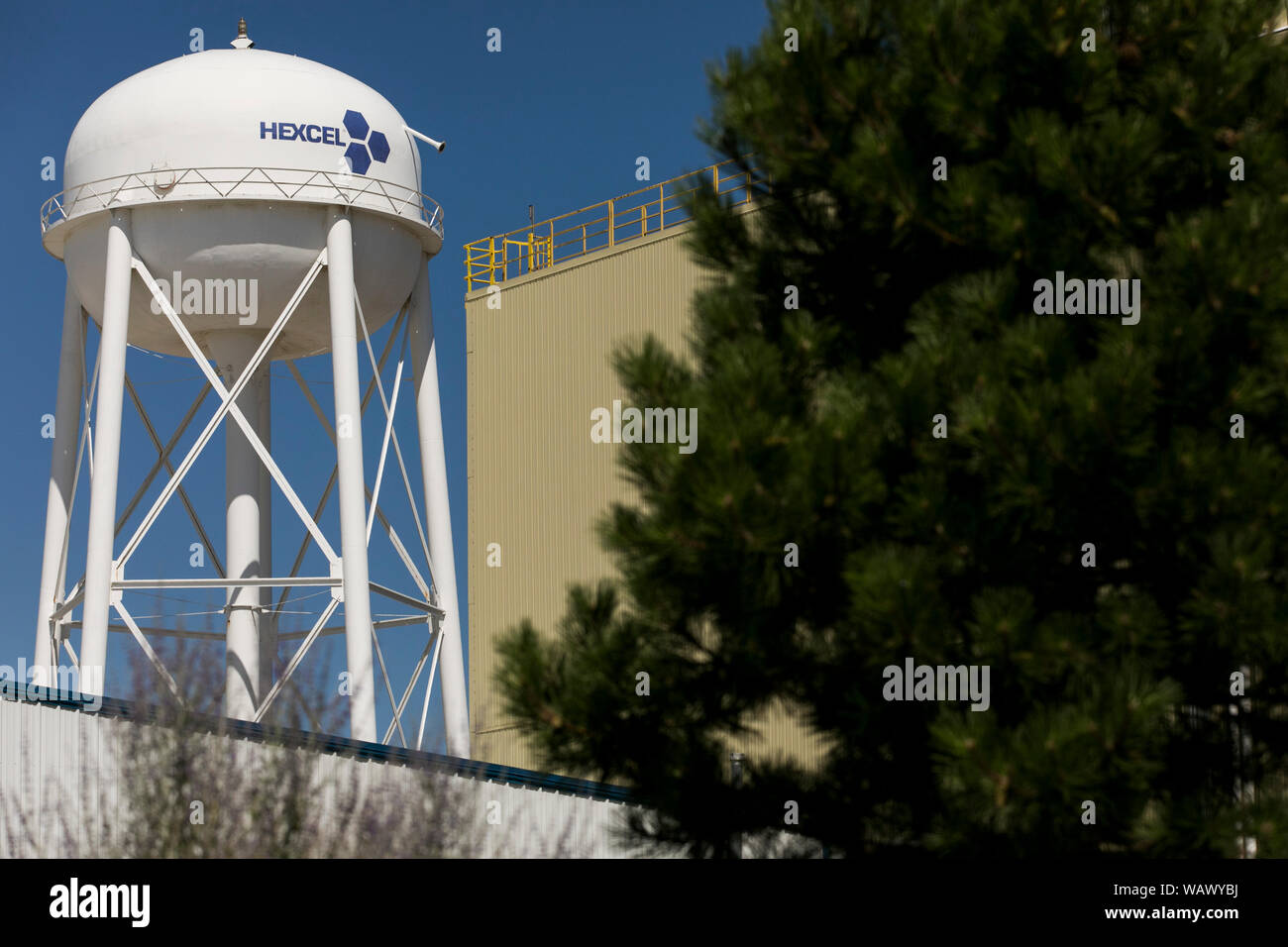 A logo sign outside of a facility occupied by the Hexcel Corporation in ...
