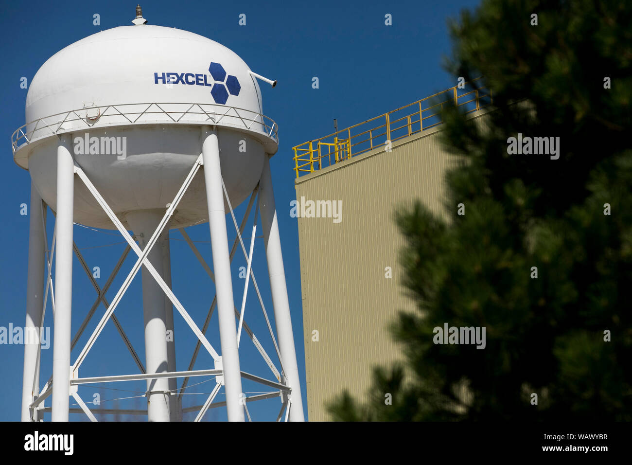 A logo sign outside of a facility occupied by the Hexcel Corporation in ...