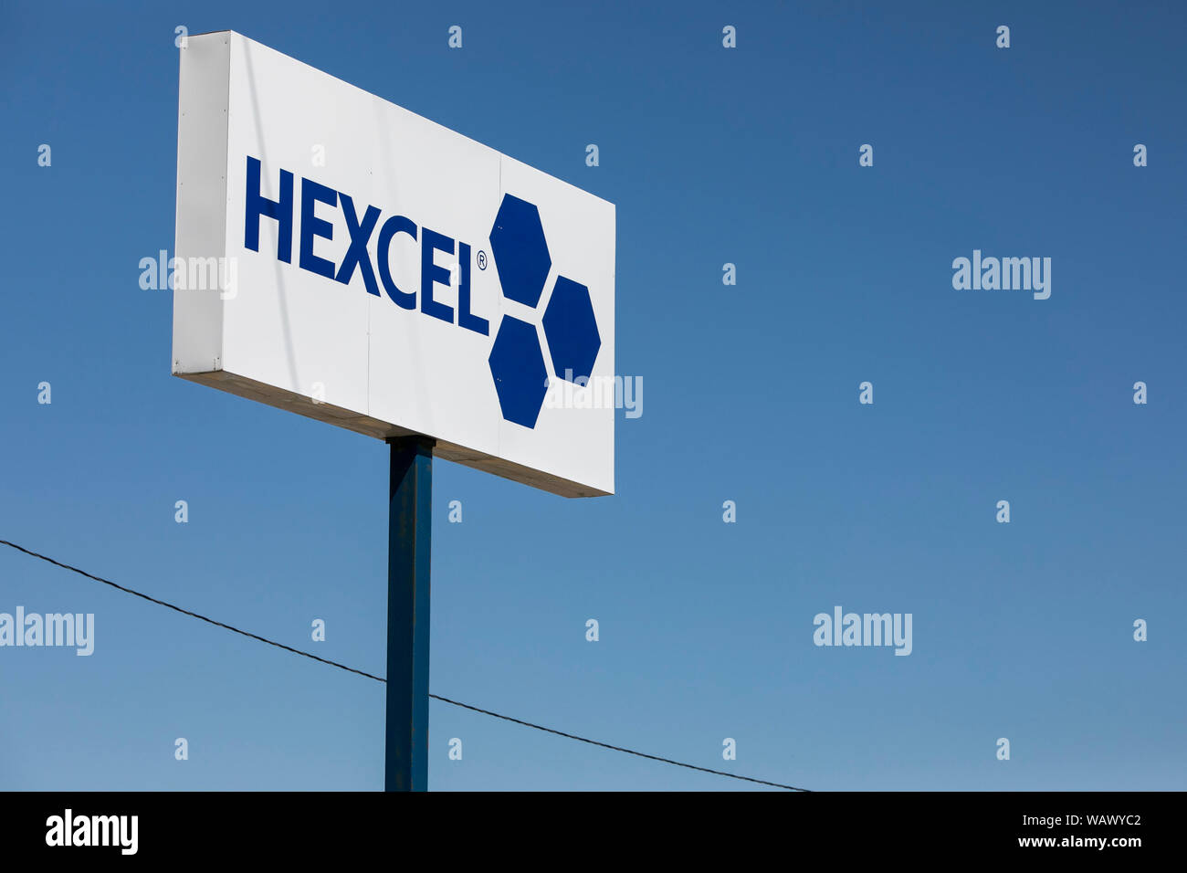 A logo sign outside of a facility occupied by the Hexcel Corporation in ...
