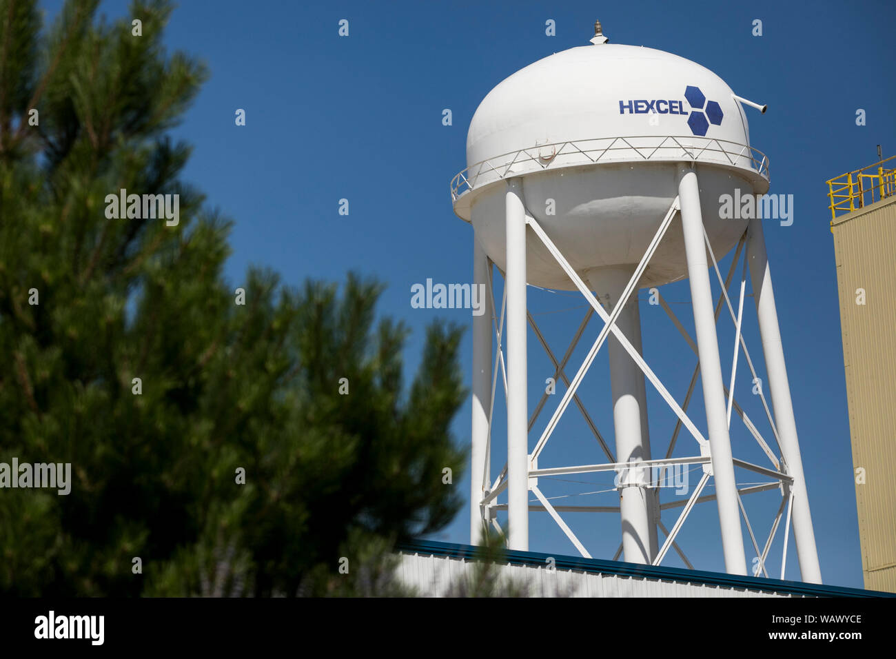 A logo sign outside of a facility occupied by the Hexcel Corporation in ...