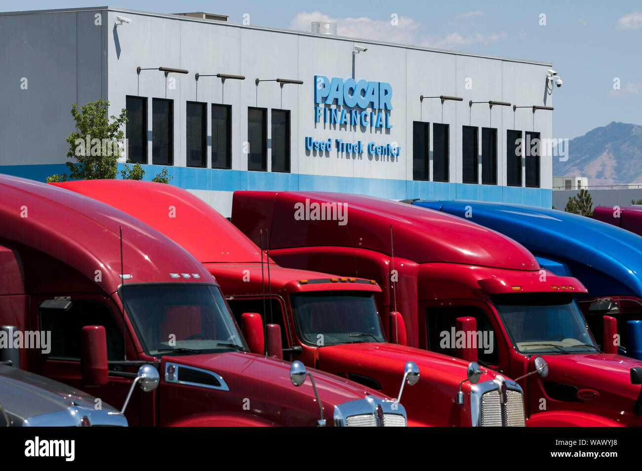 A logo sign outside of a facility occupied by PACCAR Financial in Salt ...