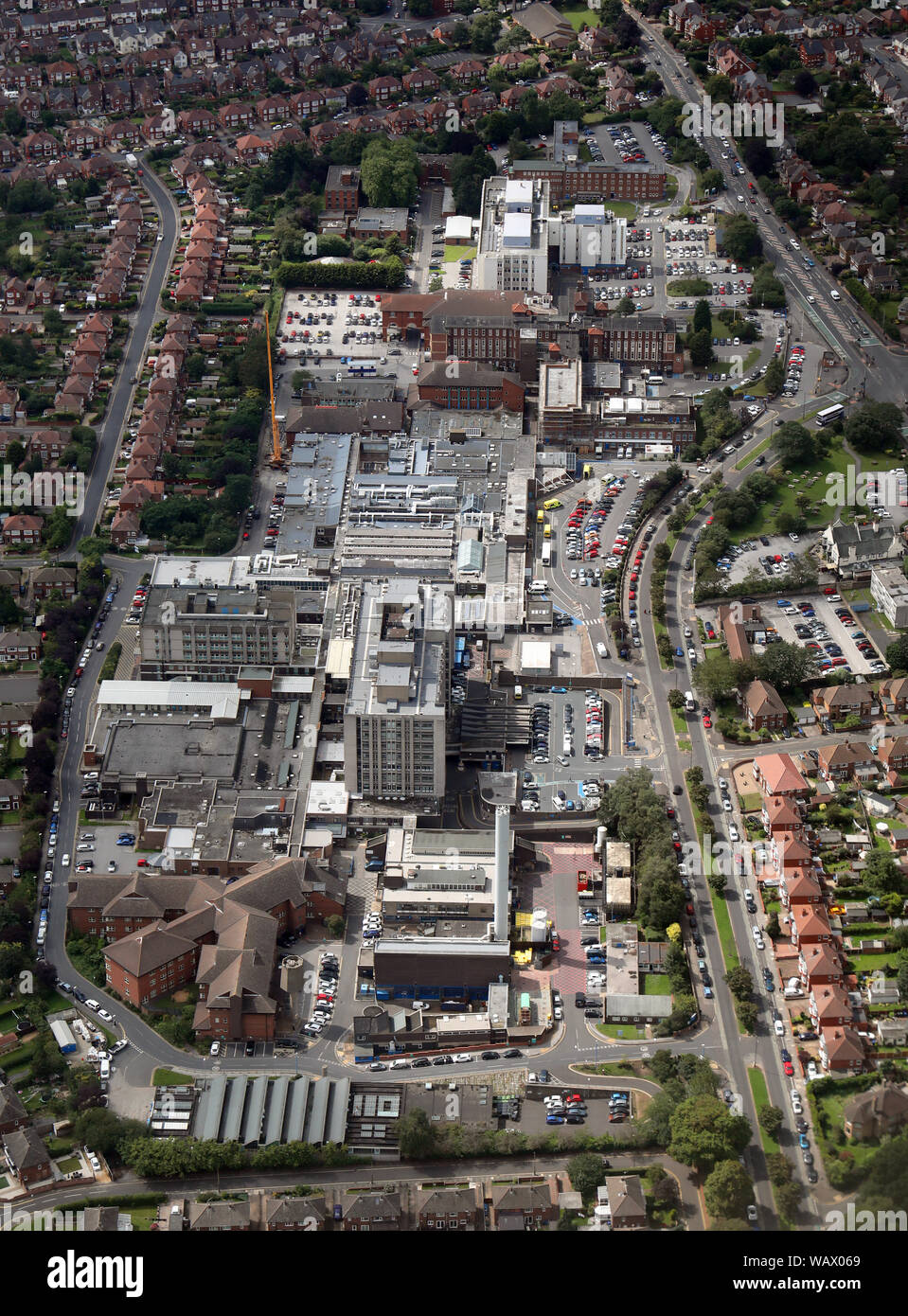 aerial view of Doncaster Royal Infirmary (& the private Park Hill ...