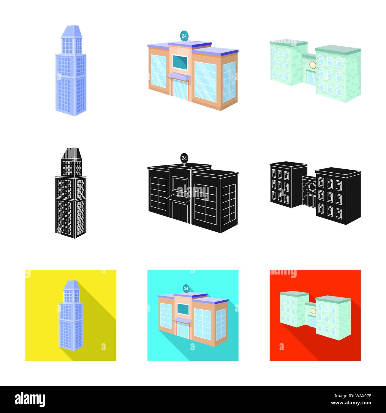 Vector illustration of construction and building sign. Collection of ...