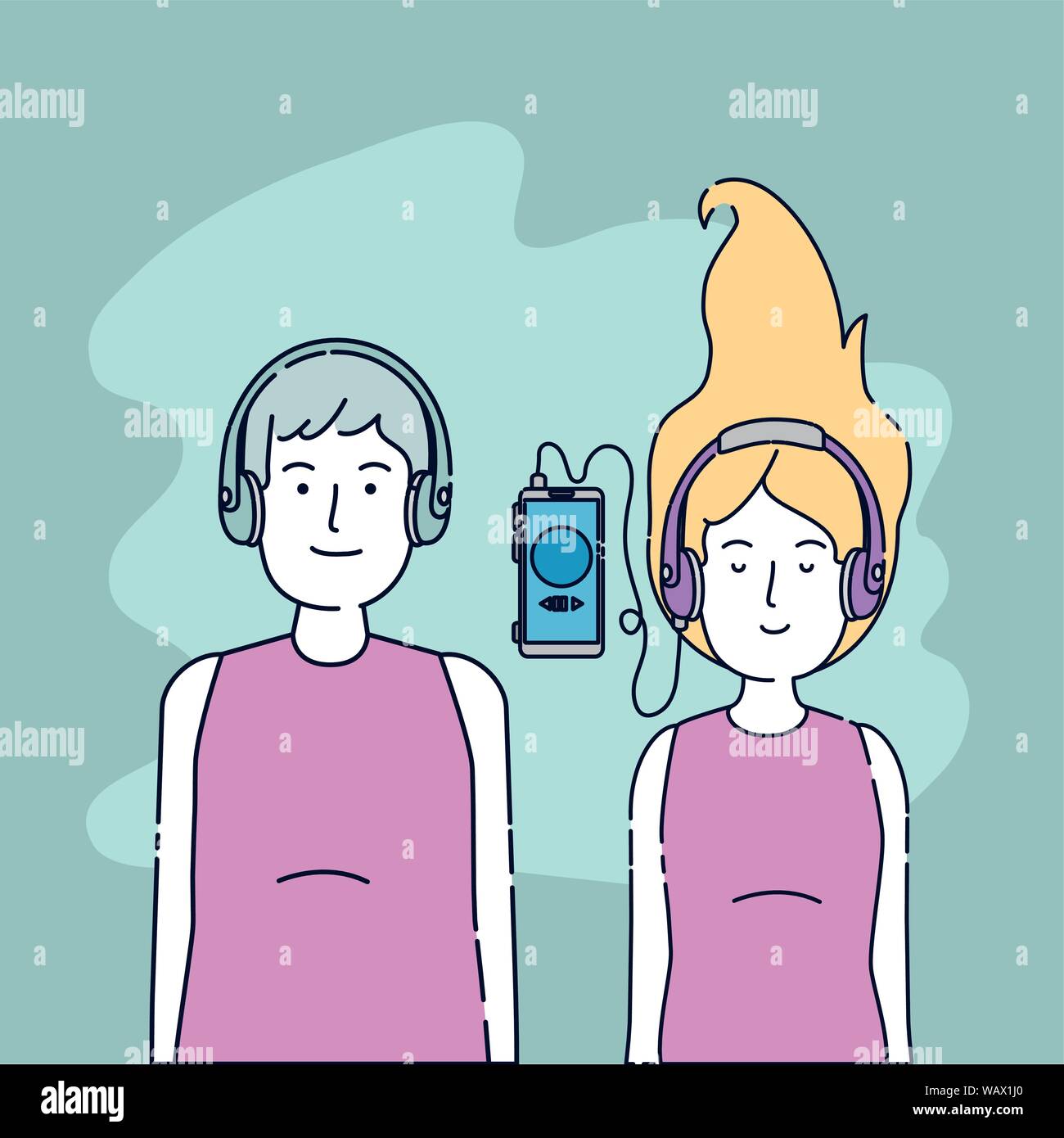 Couple talking young listening Stock Vector Images - Alamy