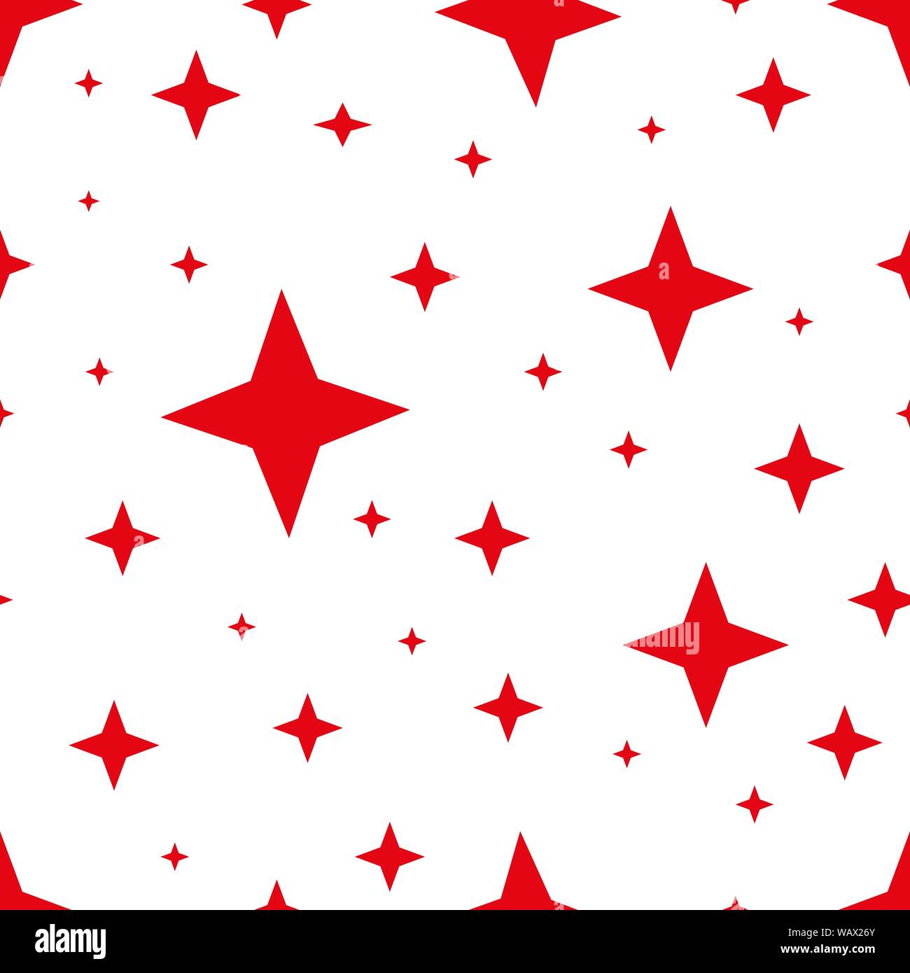 Vector red seamless stars pattern. Star background based on random ...