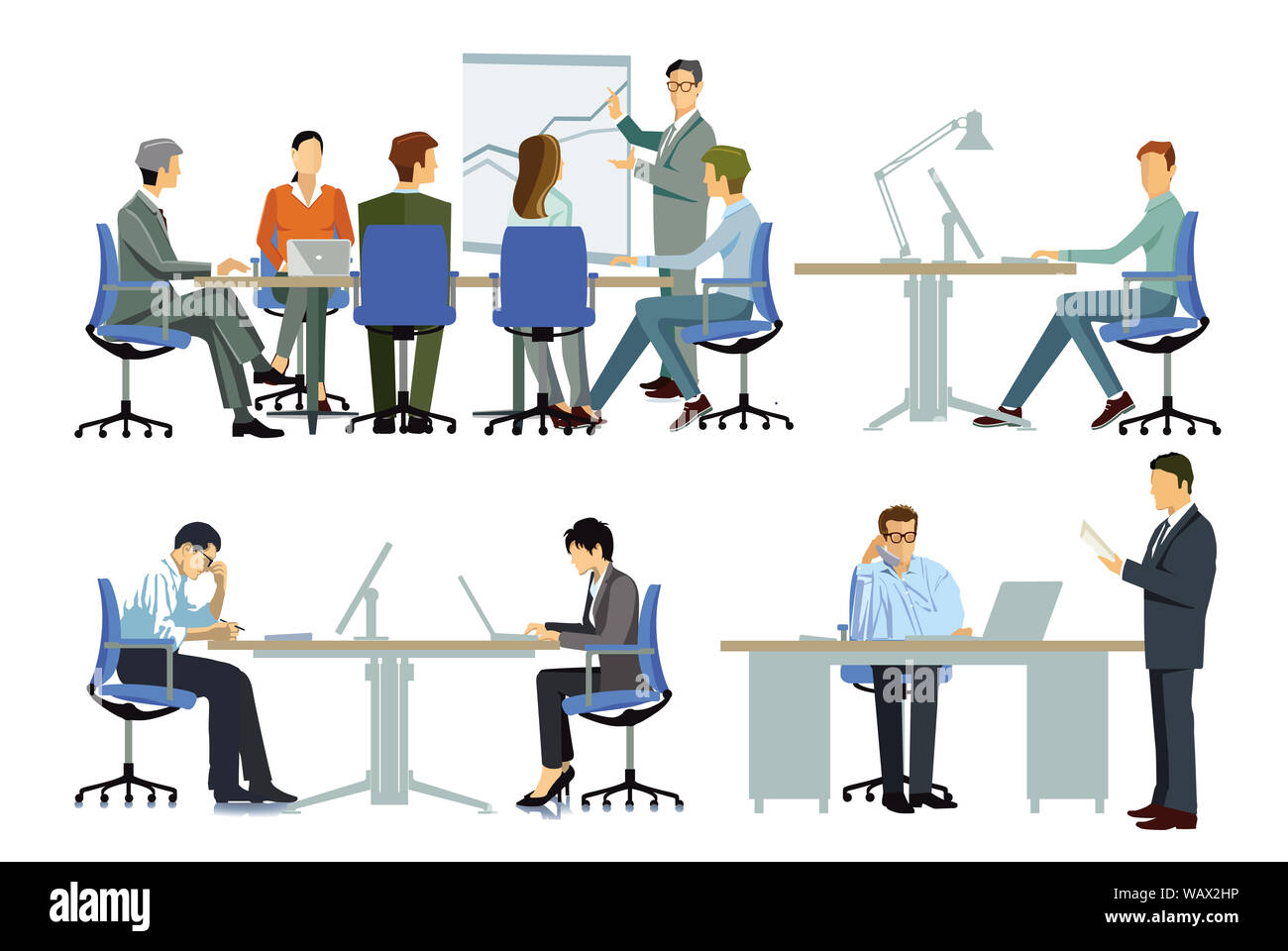 Group of business people trying to find a solution Stock Photo - Alamy