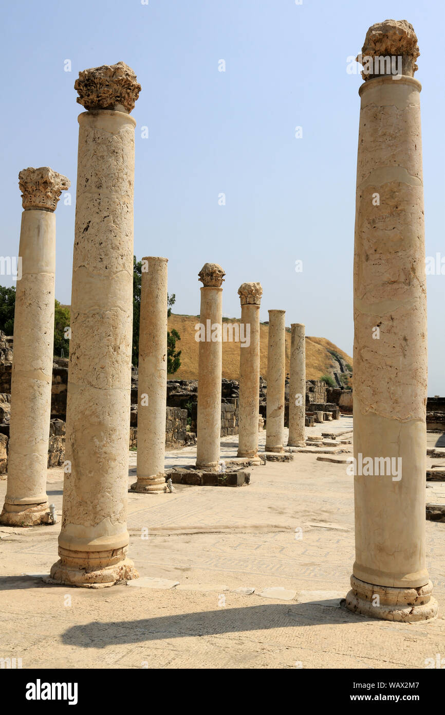 Palladius street. Roman Cardo in Beit She'an National Park. Golan ...