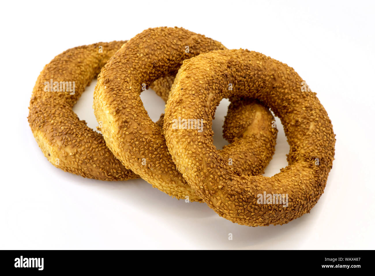 Simit Turkish bagel isolated on white background Stock Photo - Alamy