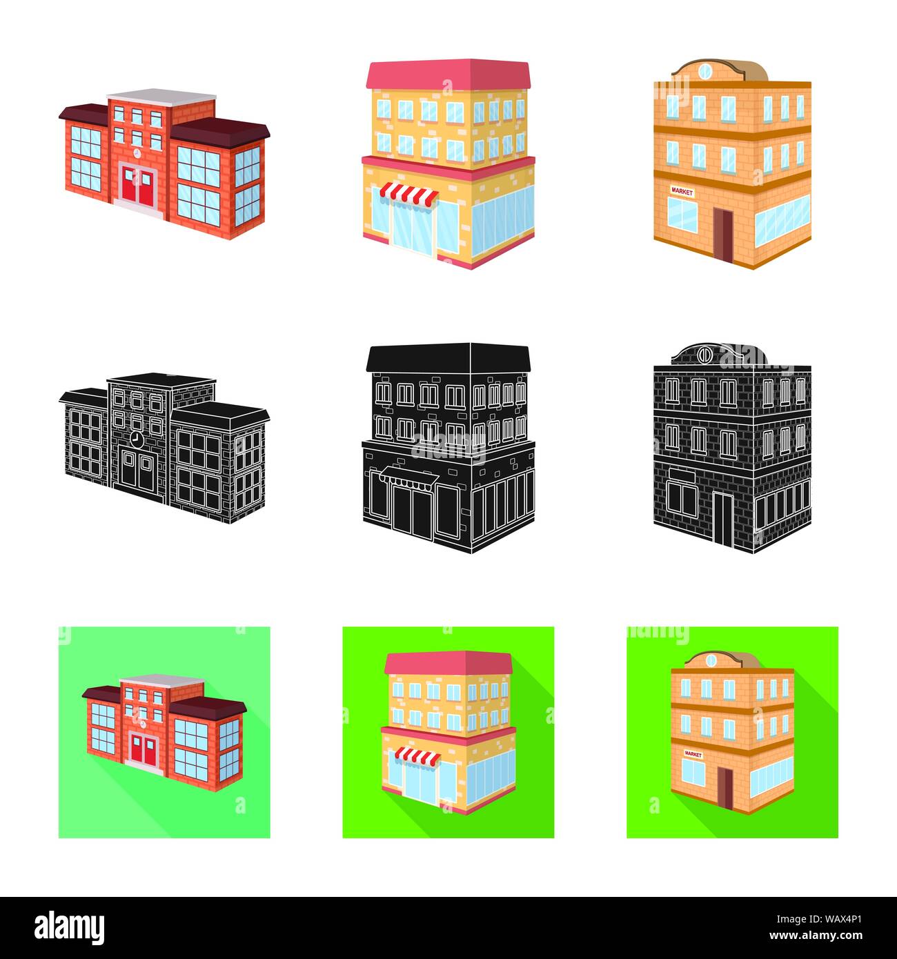 Vector illustration of construction and building symbol. Collection of ...