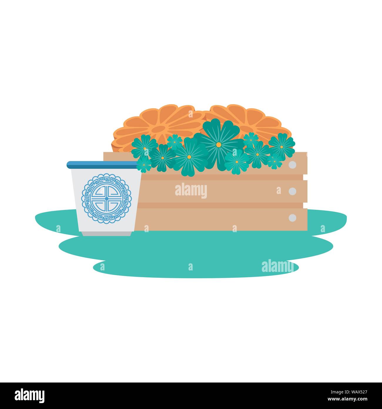 Japanese wooden box Stock Vector Images - Alamy