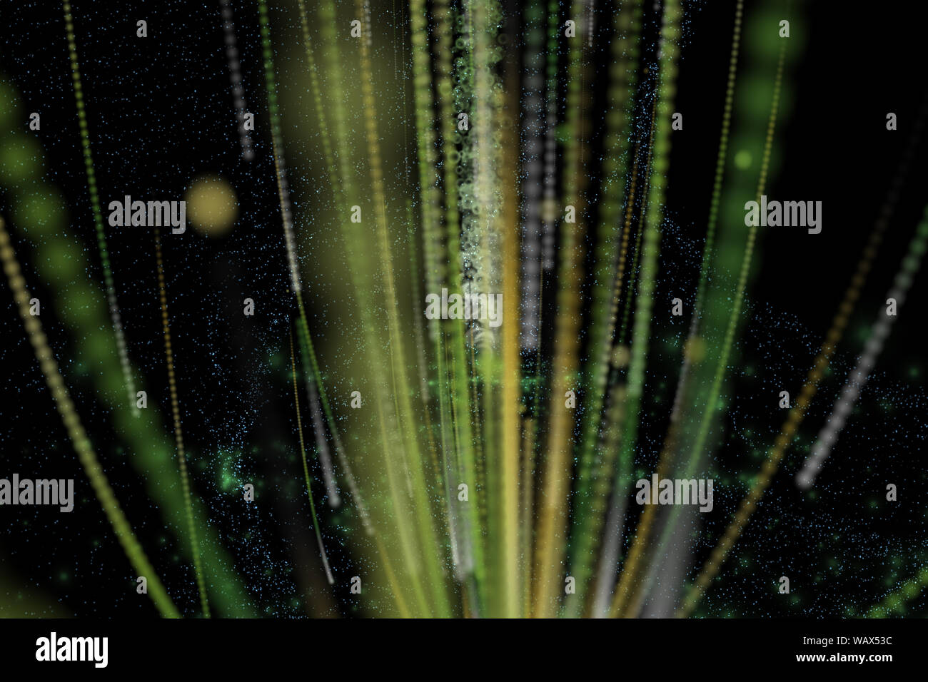 green and yellow rays on black background Stock Photo - Alamy