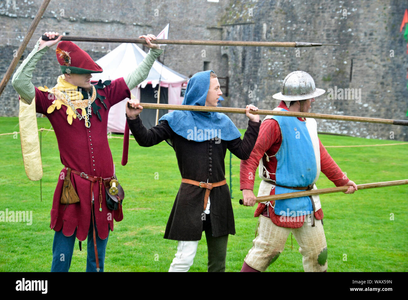 Living history weekend. Medieval battle tactics and weapons ...