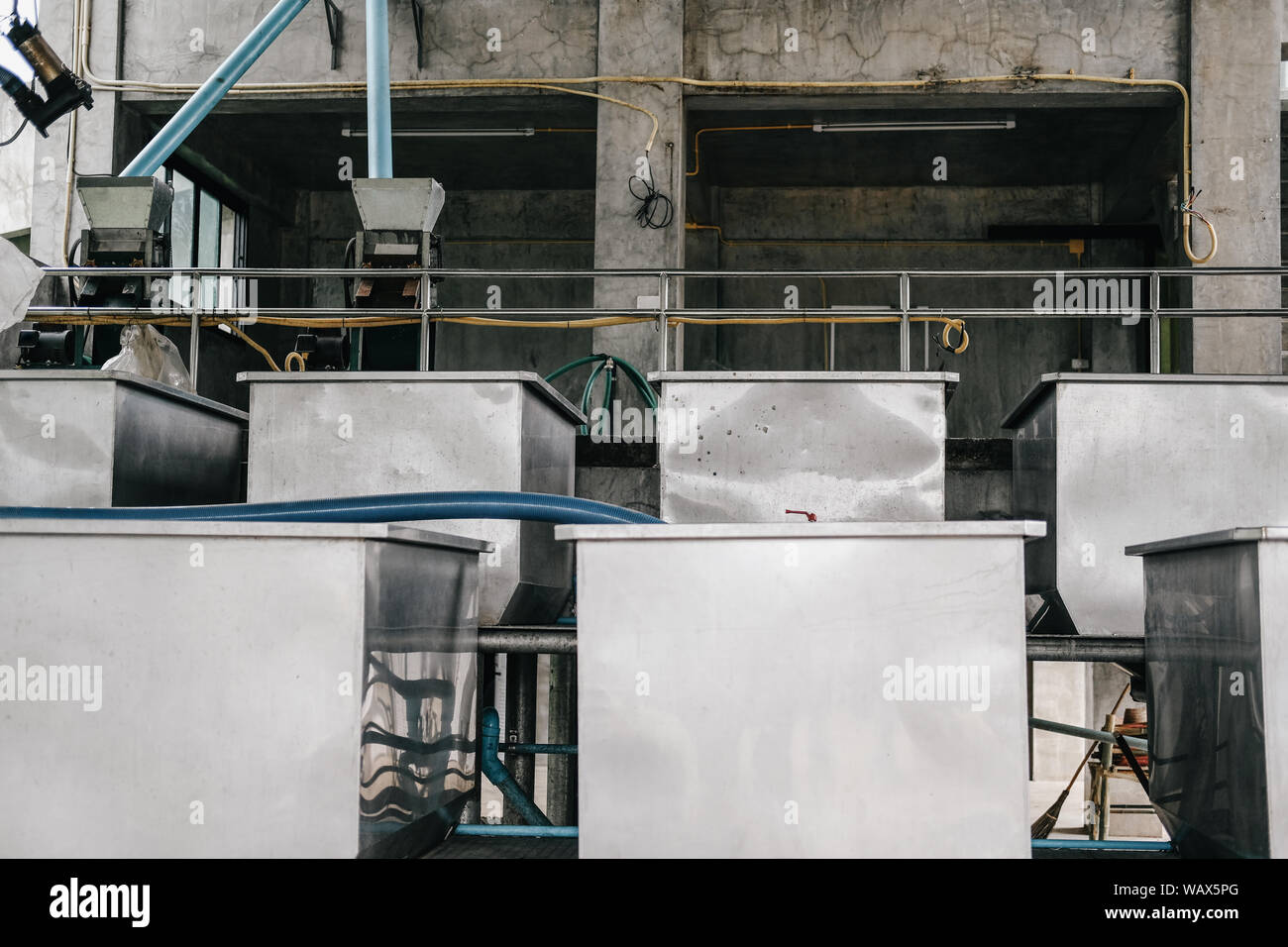 bucket for coffee washing in wet processing method in food factory ...