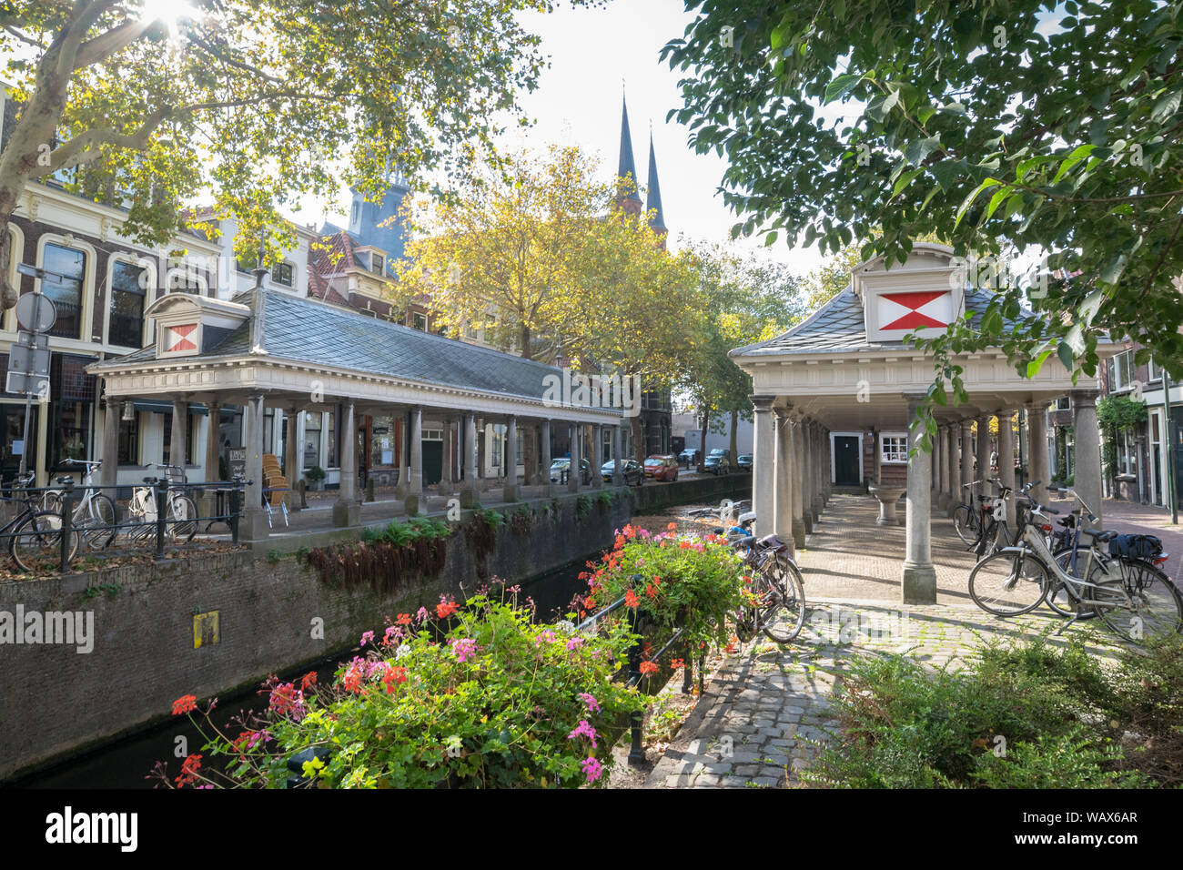 The historic fishmarket in Gouda, Netherlands. In medieval times, this ...