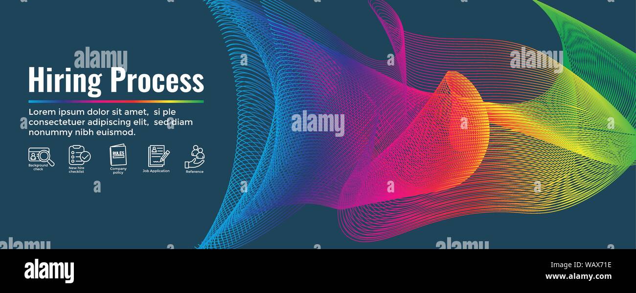 The Hiring Process icon set and web header banner Stock Vector Image ...