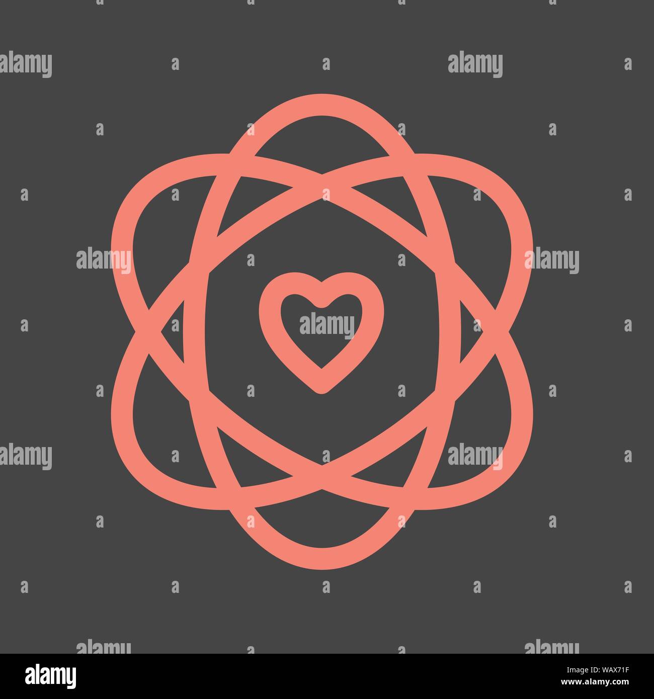 Core Values Icon w Ovals and Heart to signify common belief system ...