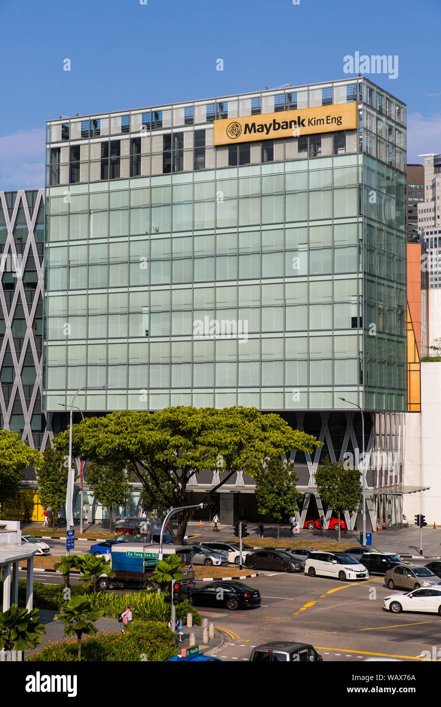 Vertical view of Maybank Kim Eng building structure facade curtain ...