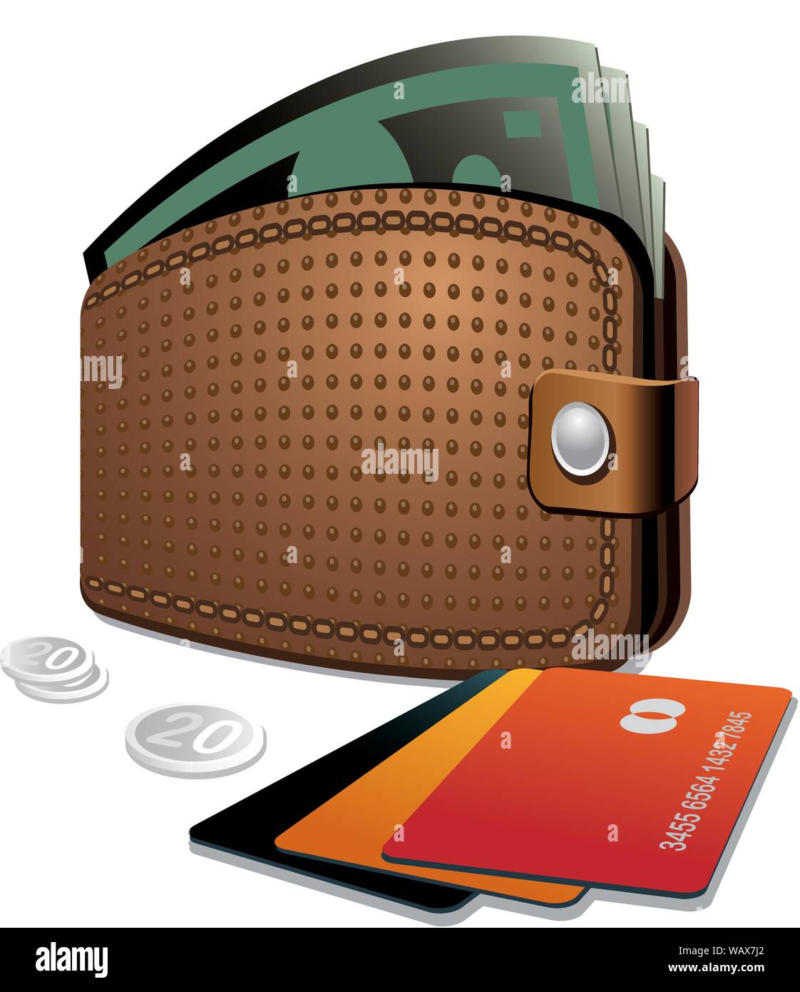 Credit cards in purse Stock Vector Images - Alamy