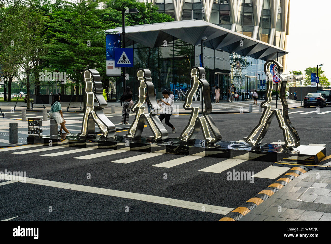 Light sculpture of Beatles famous walk cross the road Stock Photo - Alamy