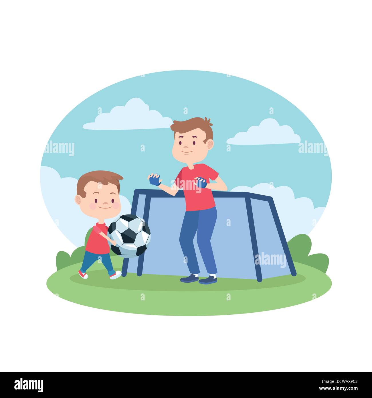 Family single father with children cartoon Stock Vector Image & Art - Alamy
