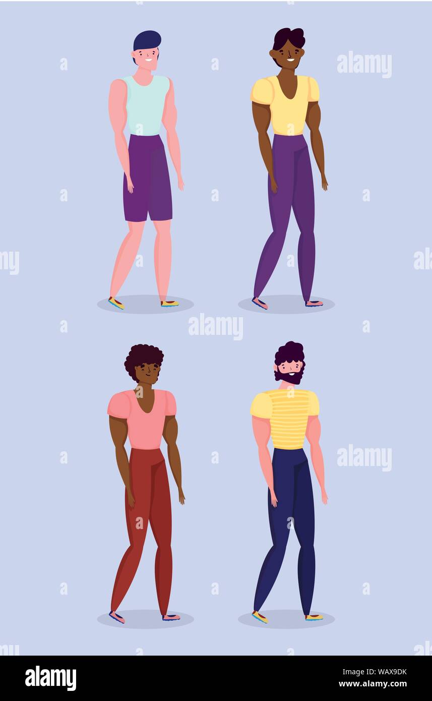 group men together - happy friendship day flat design vector ...