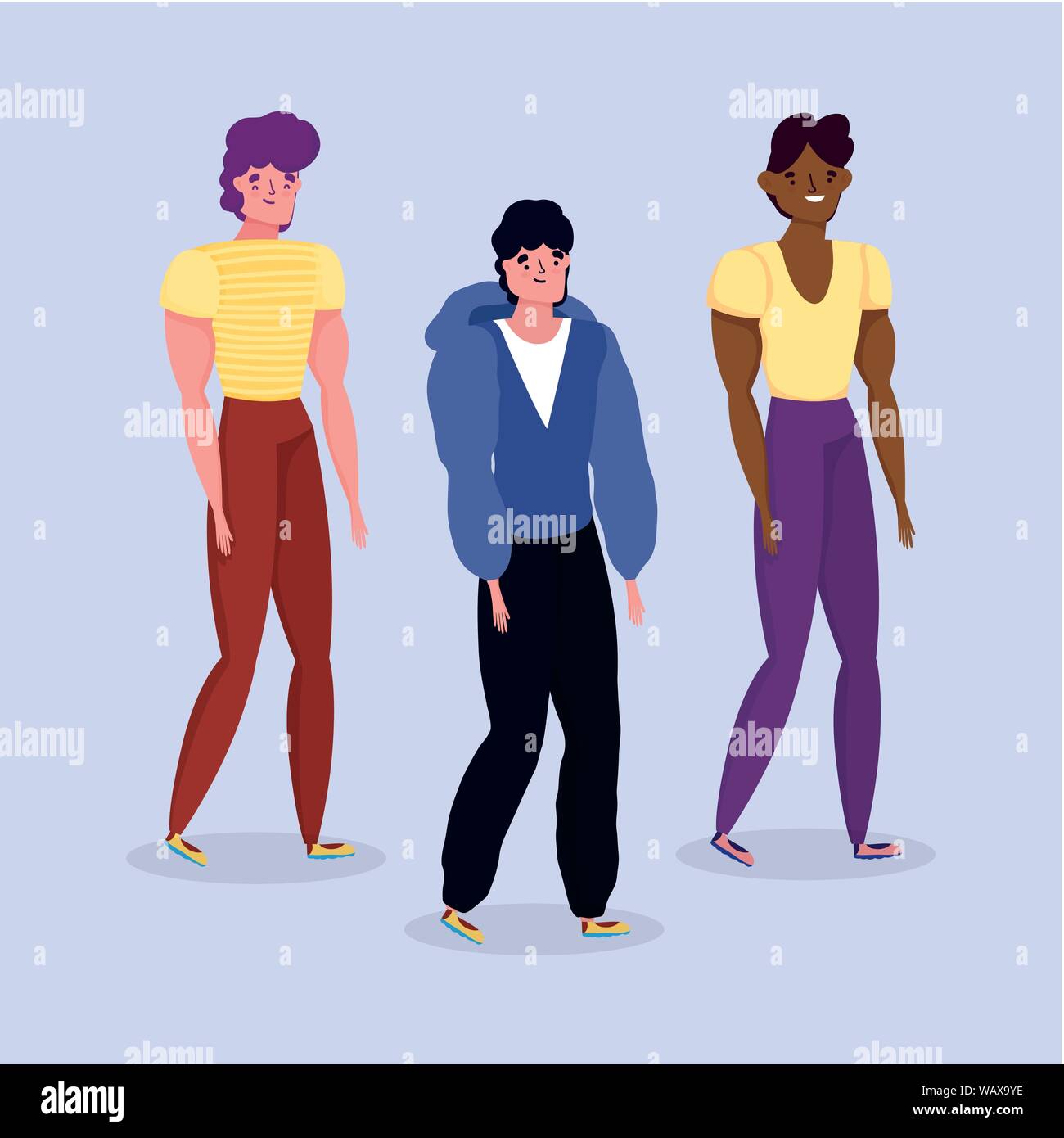 group men together - happy friendship day flat design vector ...