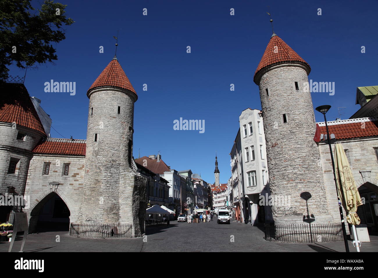 Viru Gate, entrance to Old town from commercial centre of Tallinn ...