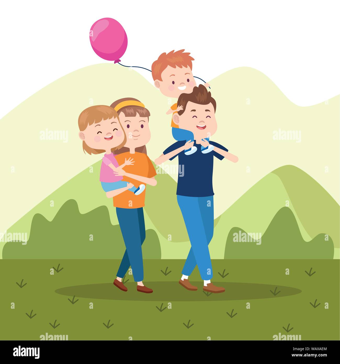 Family parents and kids cartoons Stock Vector Image & Art - Alamy