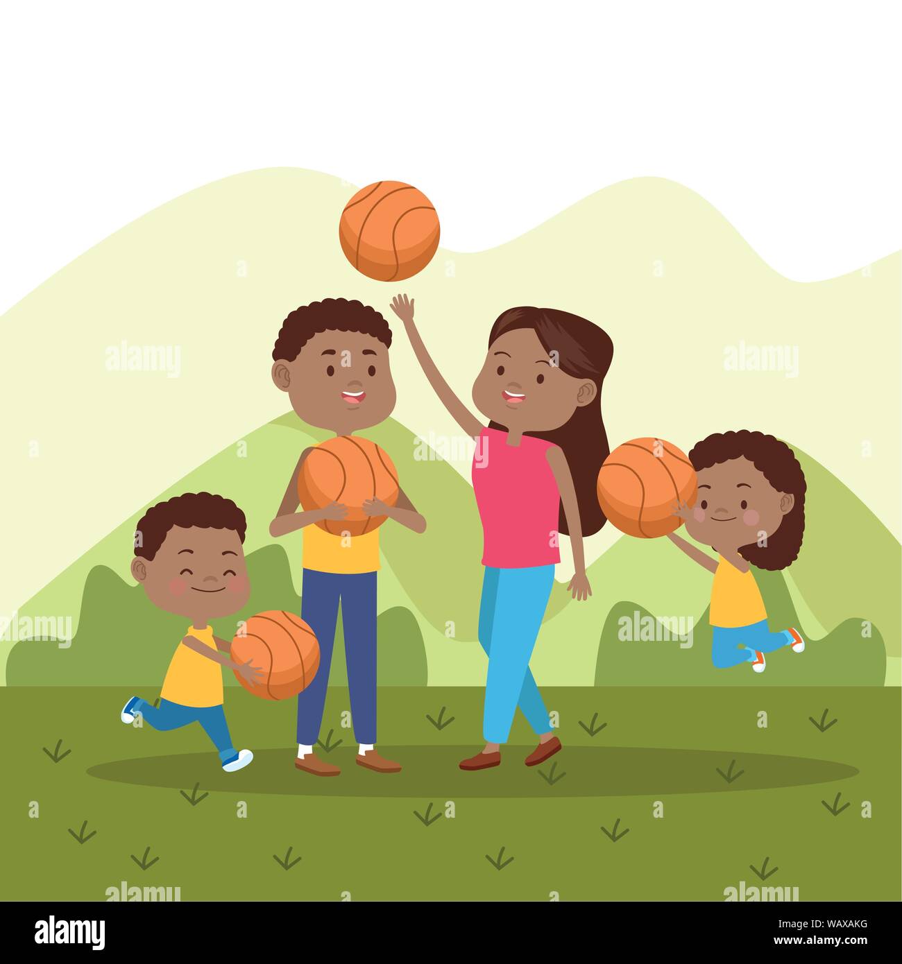 Family parents and kids cartoons Stock Vector Image & Art - Alamy