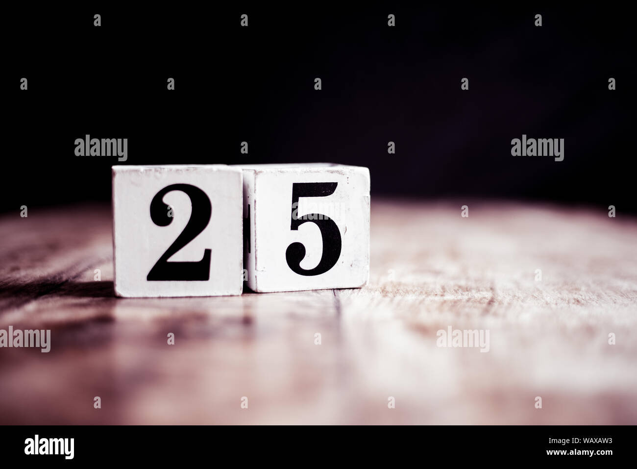Number 25 isolated on dark background- 3D number twenty five isolated ...