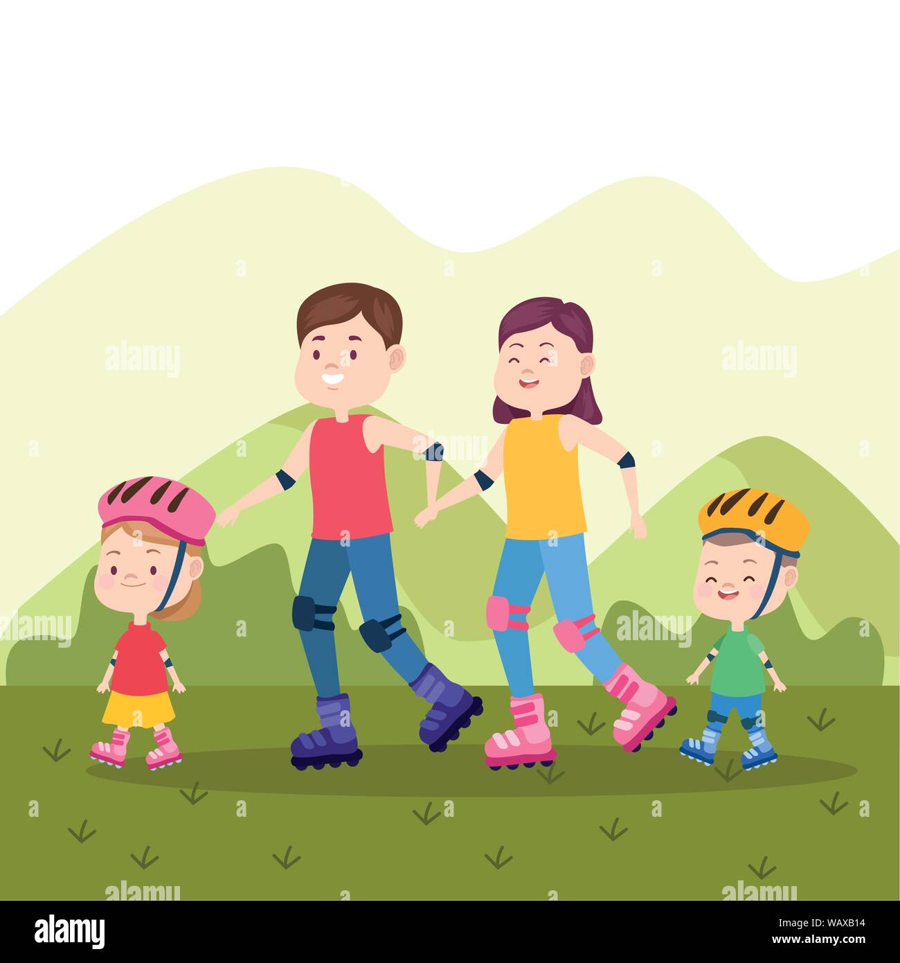 Family parents and kids cartoons Stock Vector Image & Art - Alamy