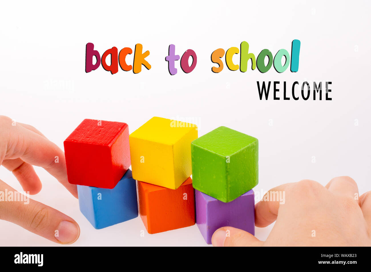 Back to school wording as education, teaching and learning concept ...