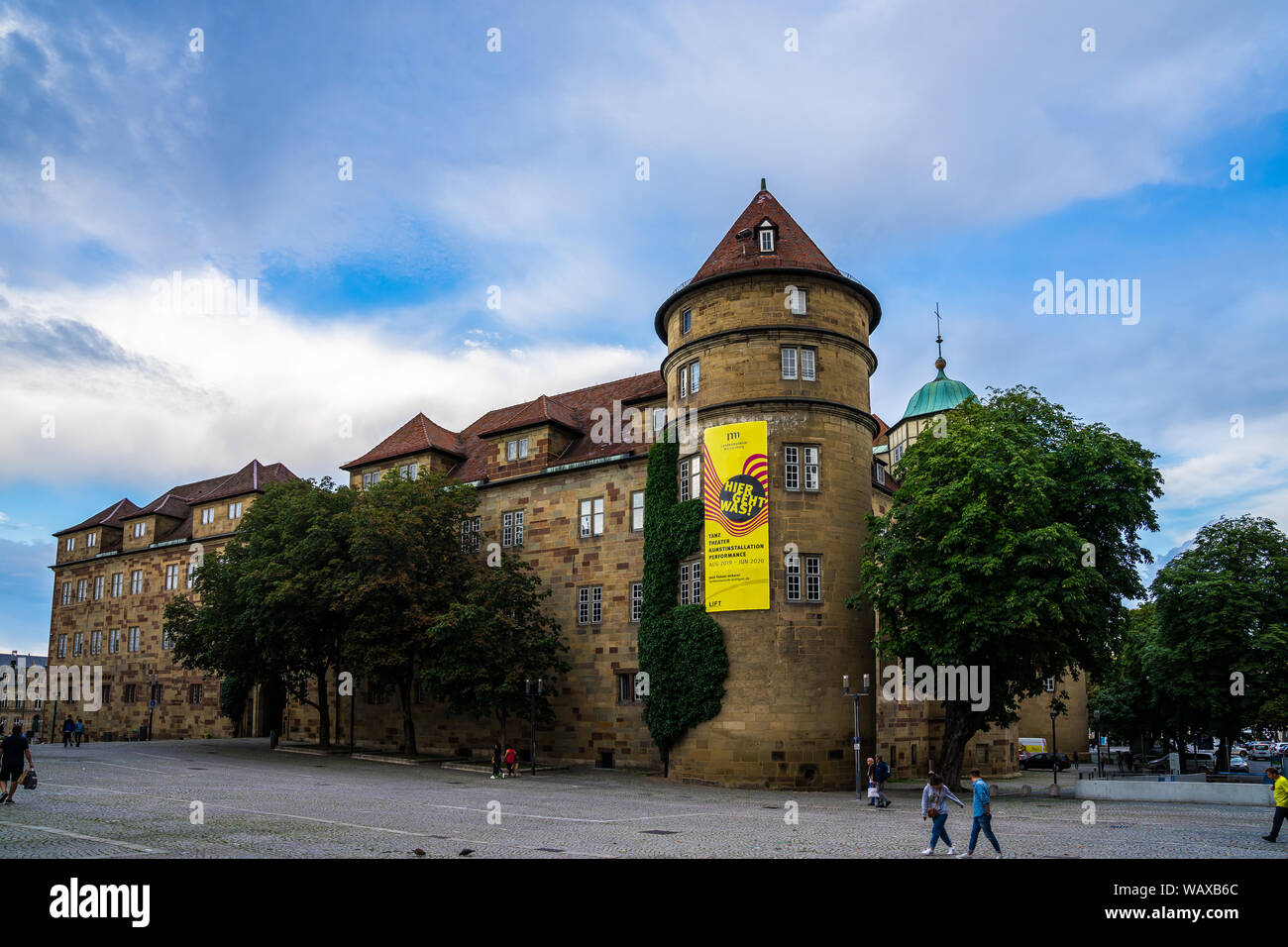 Stuttgart, Germany, August 15, 2019, Many people walking over ...