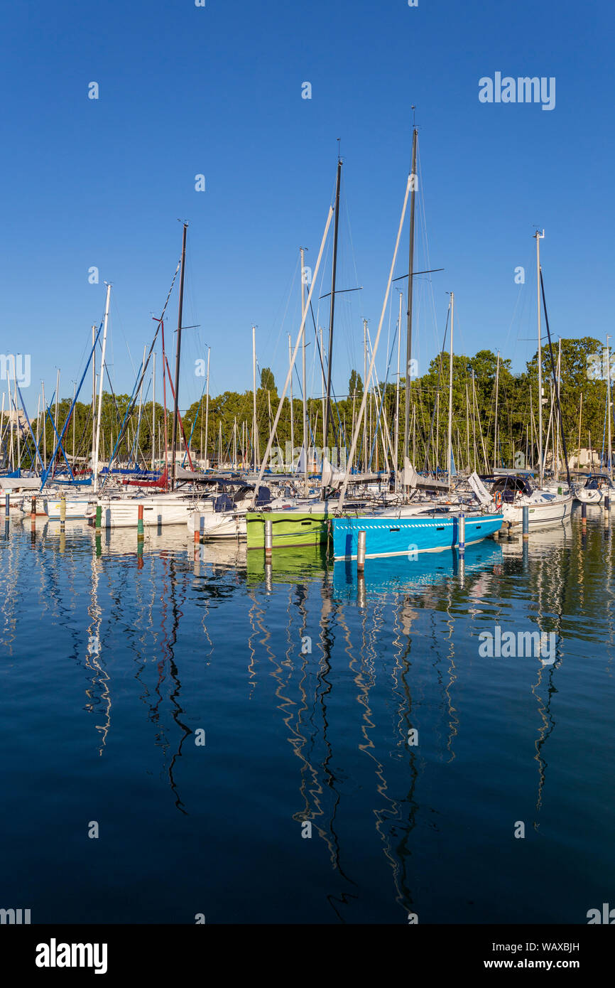 Port of Balatonfoldvar, Hungary in the evening Stock Photo - Alamy